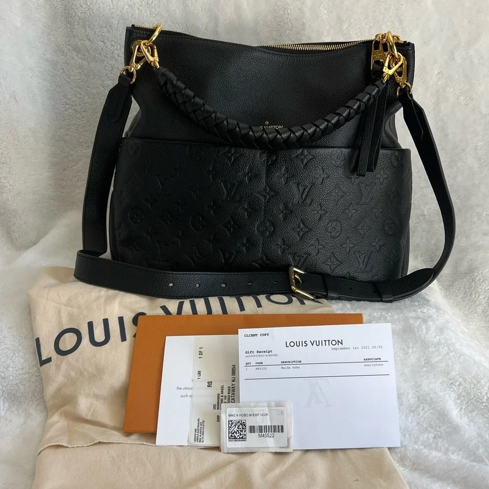 Louis Vuitton | Bags | Authentic Louis Vuitton Black Empreinte Maida ...
